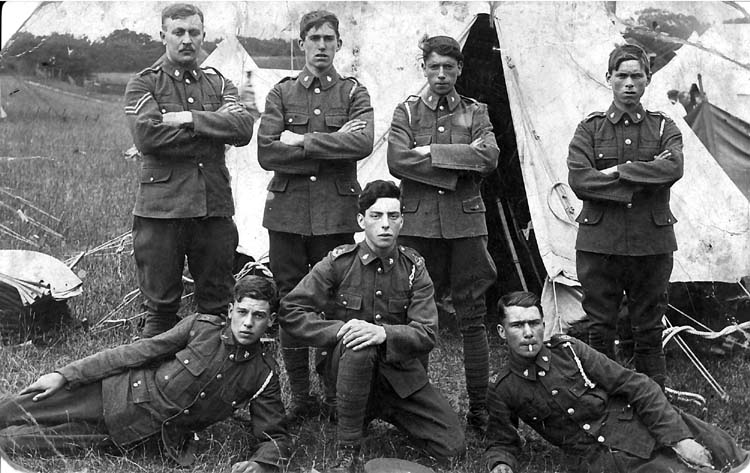 Suffolk Regiment soldiers in camp - Sudbury Photo Archive